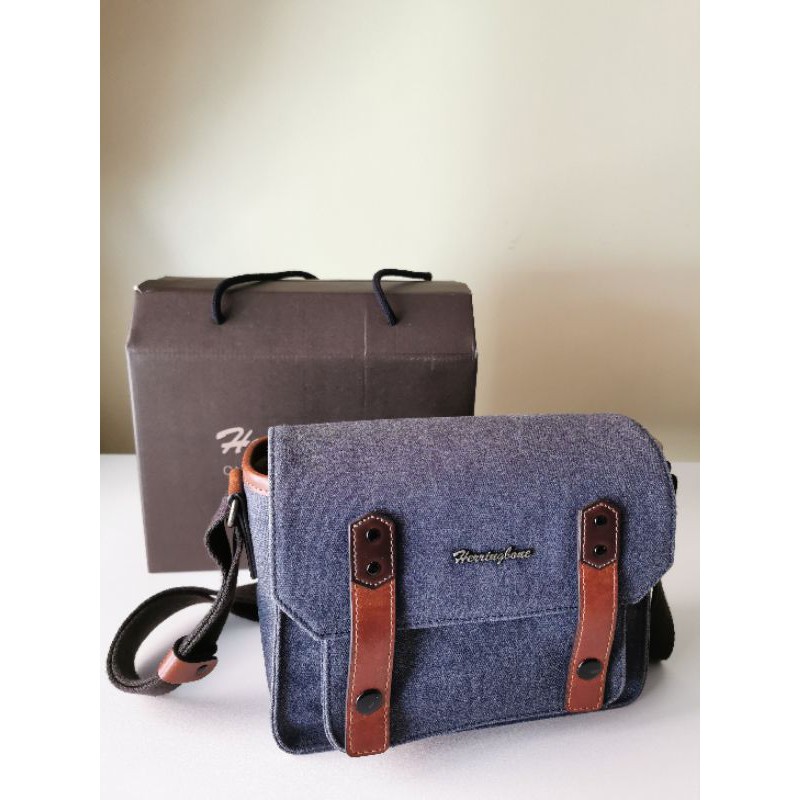 กระเป๋ากล้อง Herringbone mini navy | Shopee Thailand