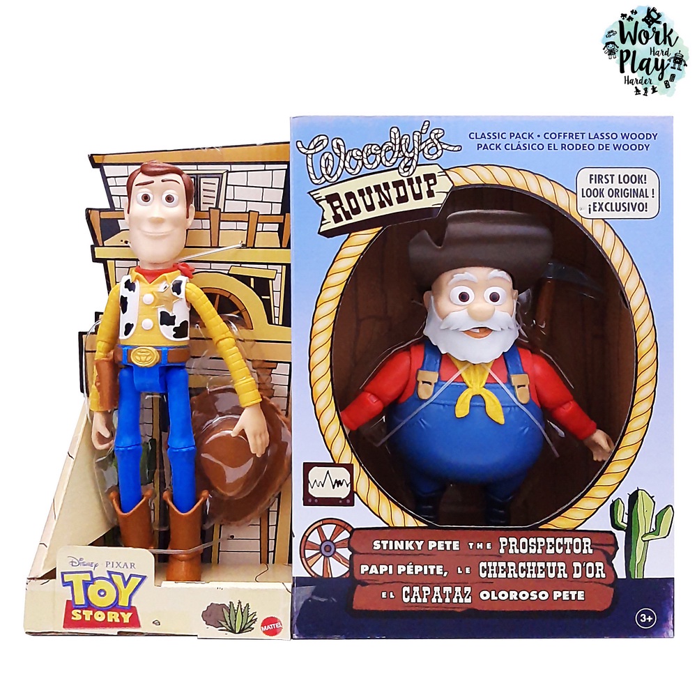Disney PIXAR Toy Story Woody and Stinky Pete Action Figure Set ดิสนีย์ ...