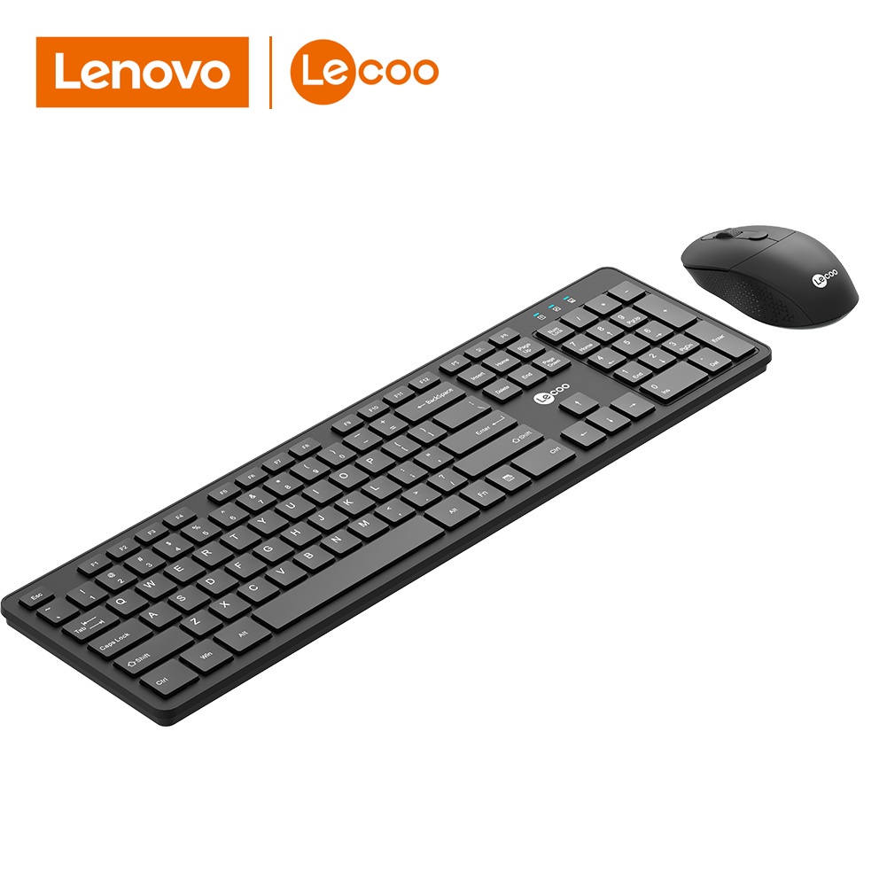 Lencoo Kw201 คีย์บอร์ดไร้สาย 2.4G และเมาส์กันกระแทกติดทนนานสําหรับบ้าน ...