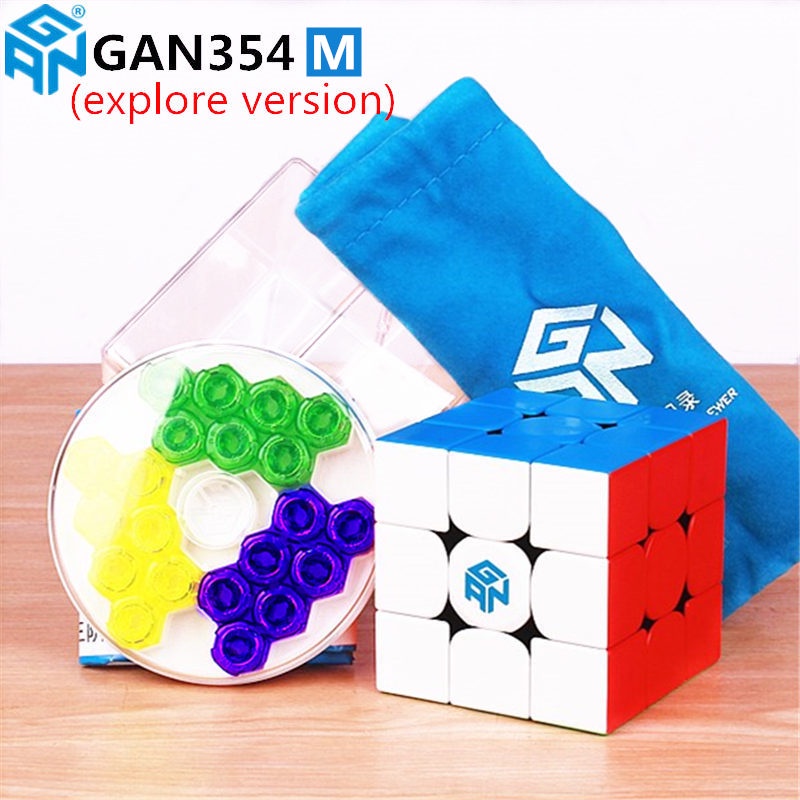 Gan 354 M V2 Gan 3x3 Speed Magic Cube Less Professional สติกเกอร์ ...