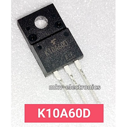 (1ตัว) K10A60D , K10A60 , TK1060D MOSFET N-Channel 10A 600V TO-220FP ...