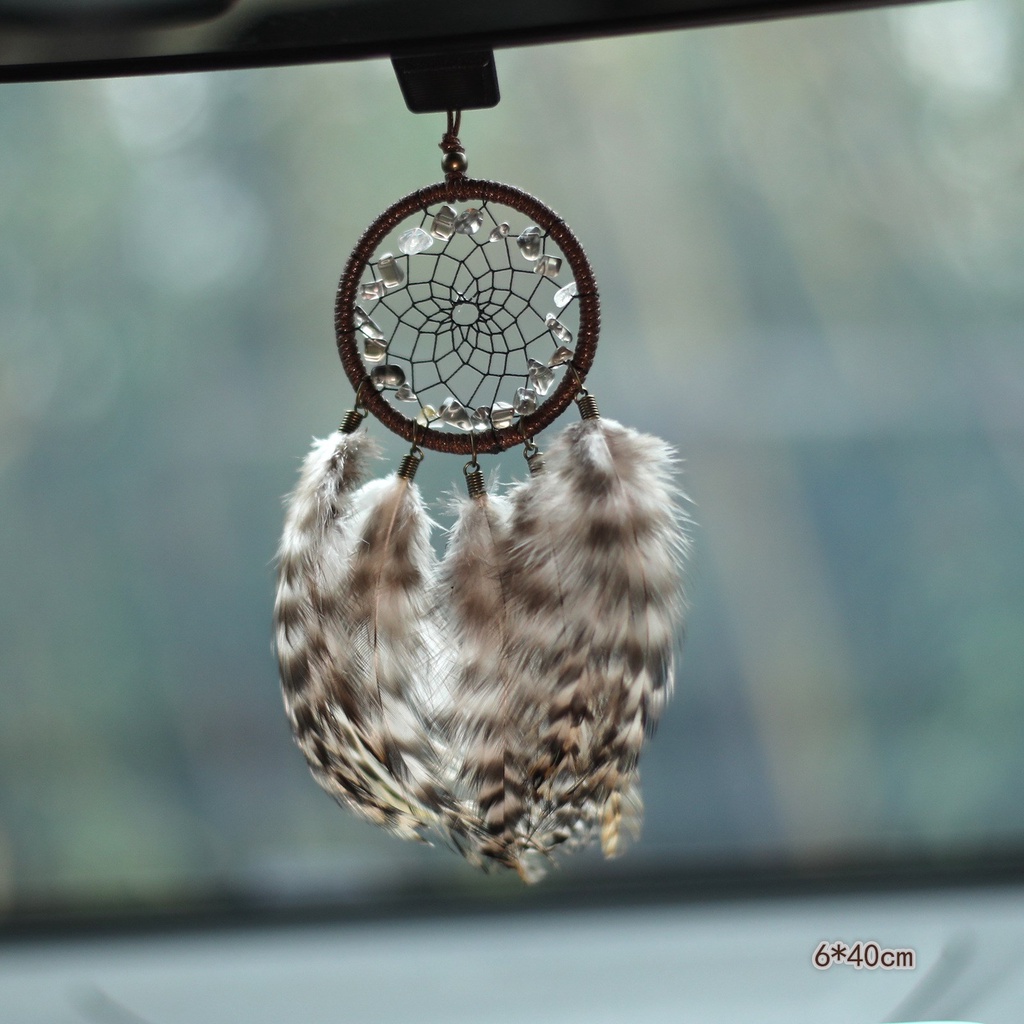 Mizzle เครื่องลางดักฝันแฮนด์เมดประดับขนนกสีน้ําตาล | Shopee Thailand