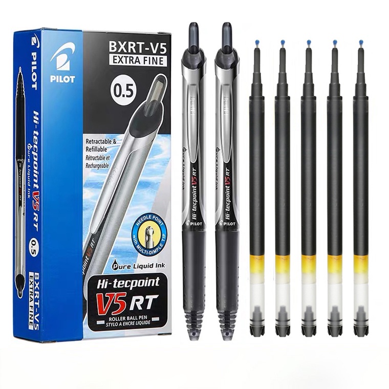 Pilot Precise V5 RT ปากกาลูกลื่นหมึกเหลว แบบเติมได้ และพับเก็บได้ ปลาย ...
