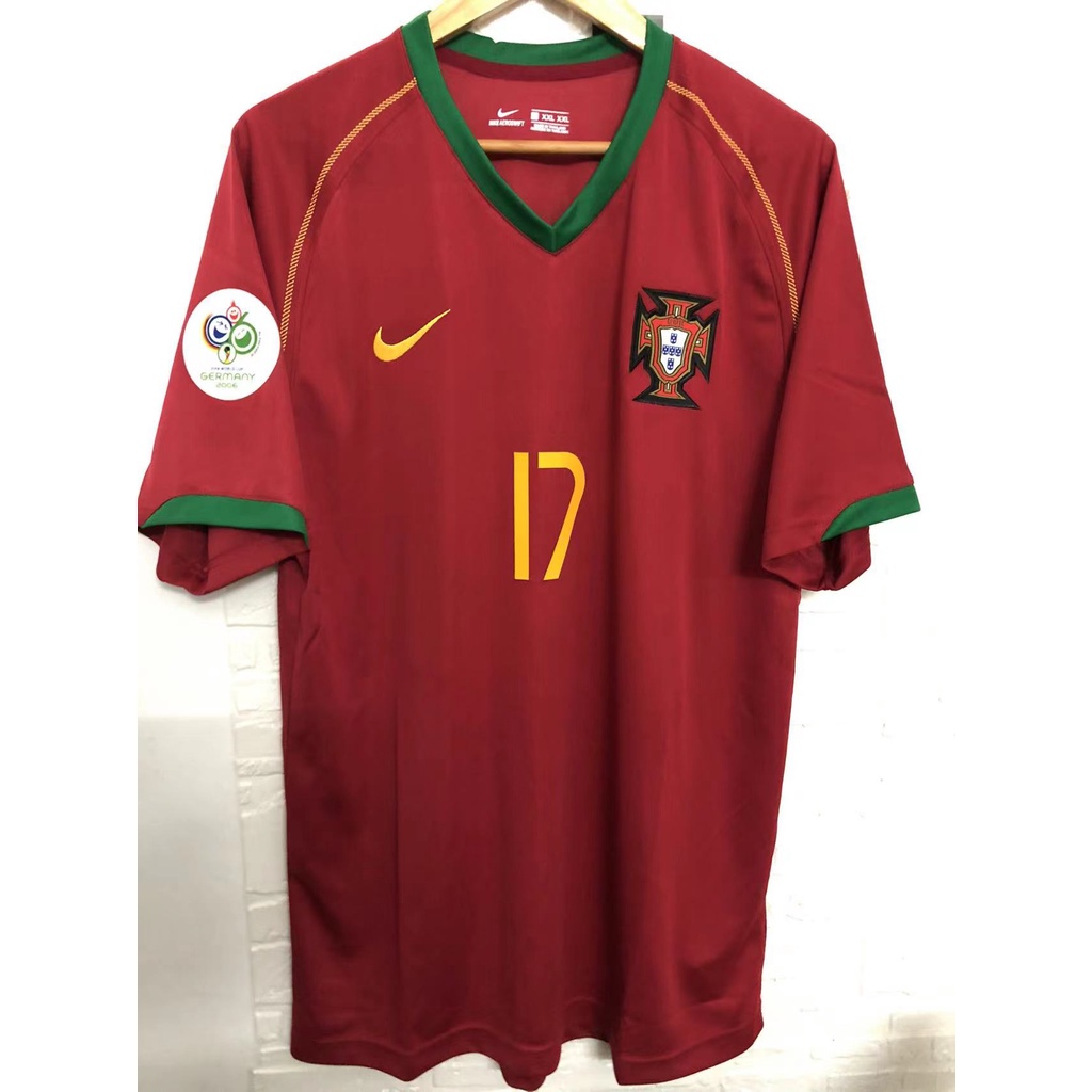 เสื้อกีฬาแขนสั้น ลายทีมชาติฟุตบอล Portugal 2006 ชุดเหย้า เยือน คุณภาพ ...