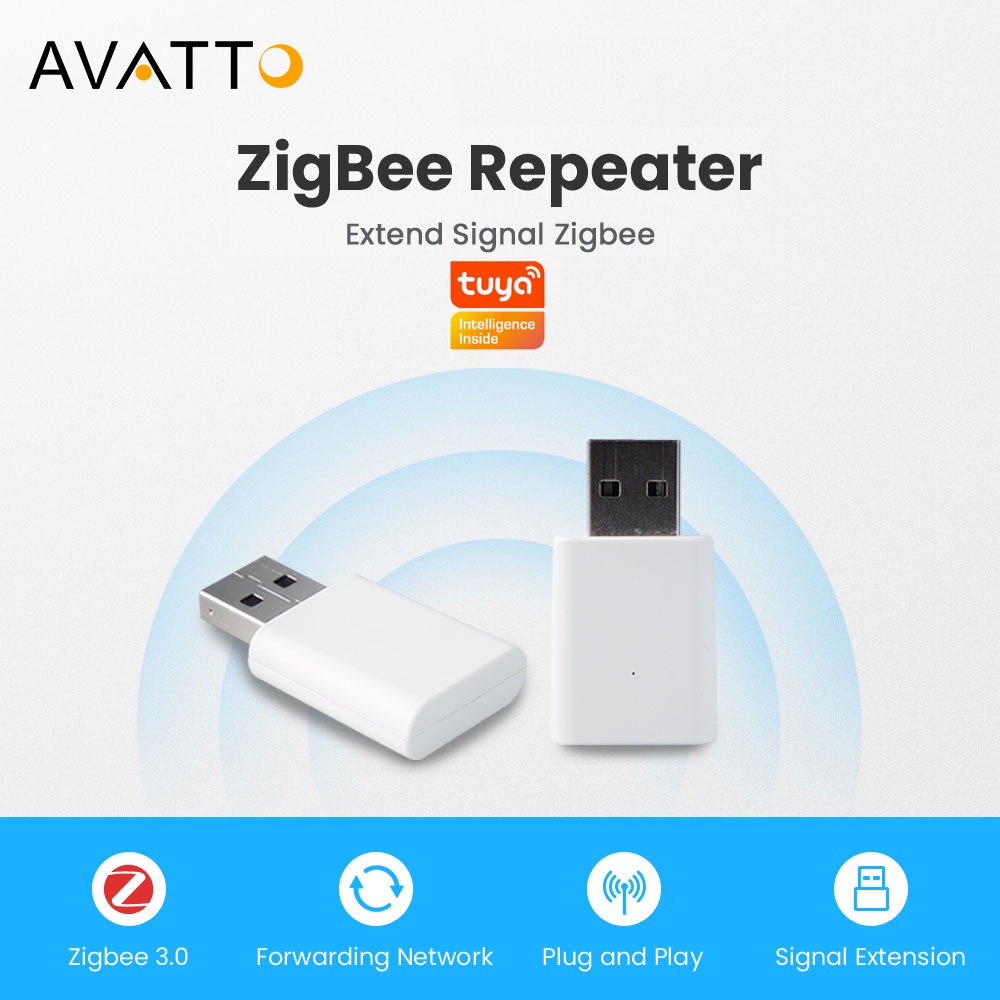 Avatto Tuya ZigBee โมดูลขยายสัญญาณ USB 15-20 เมตร สําหรับอุปกรณ์อัจฉริยะ | Shopee Thailand
