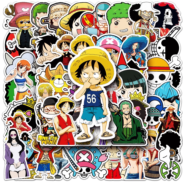 50 ชิ้นตลก One Piece DIY Creative Home Decal สติกเกอร์ Kawaii การ์ตูน ...