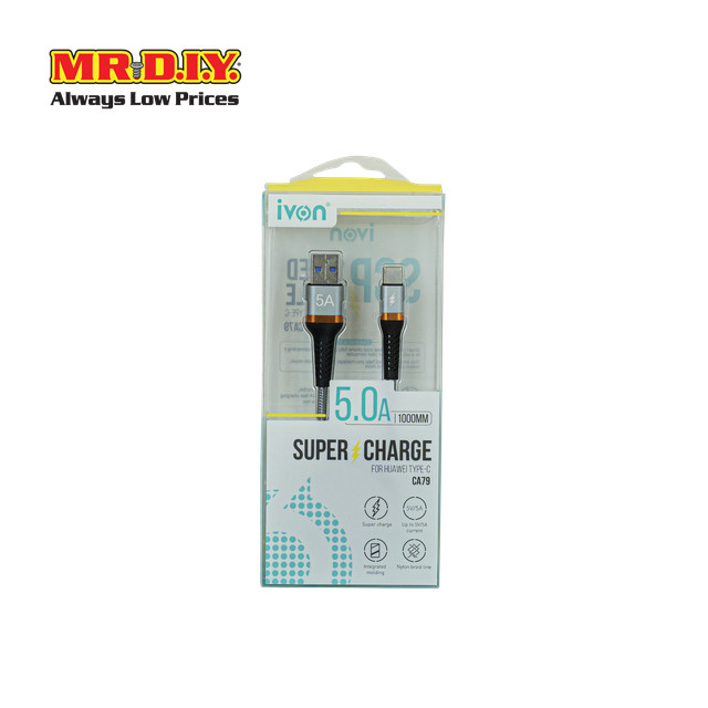 Ivon Cable Charger สายชาร์จ USB-A to HW Type-C ยาว 1 เมตร_8992716 ...
