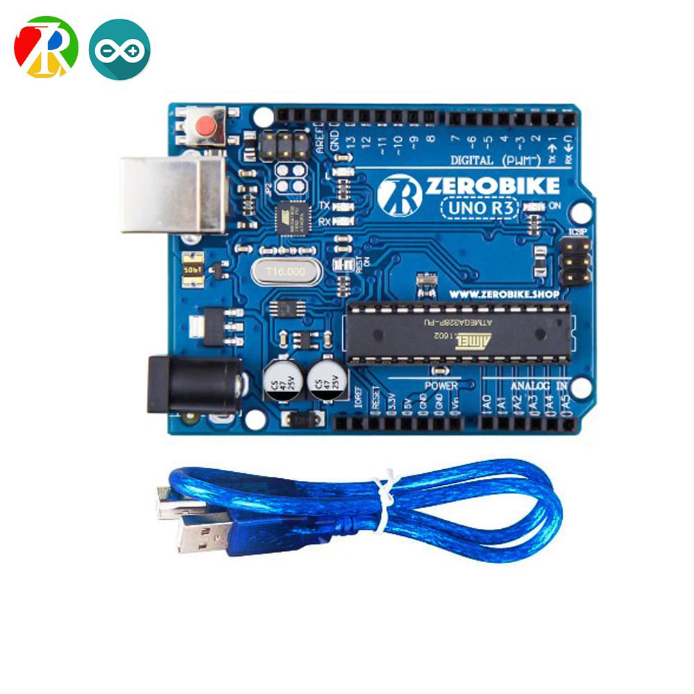 ♜Arduino Uno R3 บอร์ดไมโครคอนโทรเลอร์ UNO R3 ATmega328 พร้อมสาย USB by ZEROBIKE | Shopee Thailand