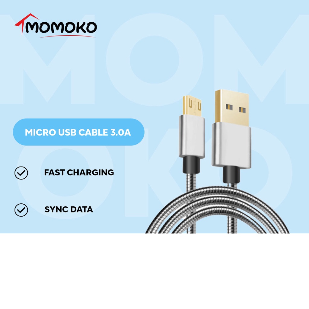 สายเคเบิล Micro USB 3A ชาร์จเร็ว แบบถัก โลหะ Mirco USB | Shopee Thailand