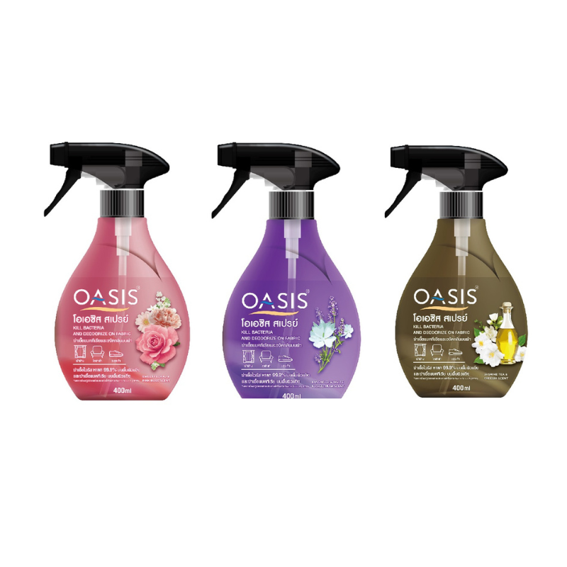 OASIS โอเอซิส สเปรย์ขจัดกลิ่นผ้า 400 ml (เลือกกลิ่นได้) | Shopee Thailand