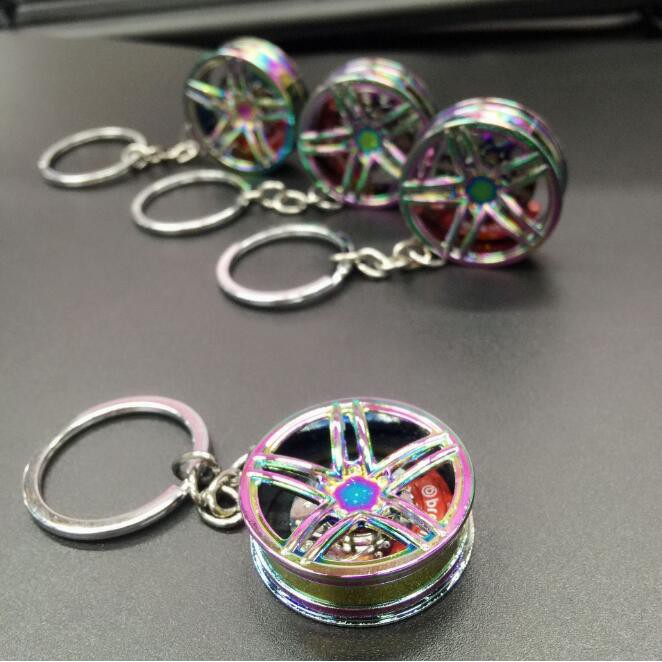 Auto Wheel Rim Keychain JDM Key Chain Auto Turbo Keyring Creative ...