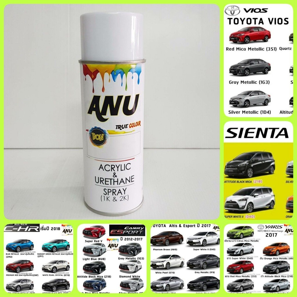 Spray BON TOYOTA สีสเปรย์ สีพ่นรถยนต์ เกรด 2K (กี่งเงา) - REVO, VIGO ...