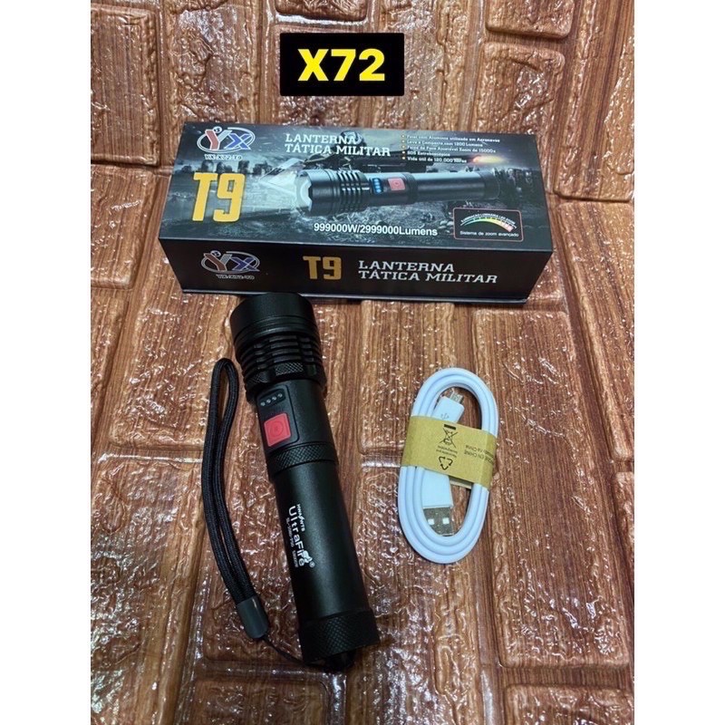 ไฟฉาย T9 (JY-8892 JX-8892)ชาร์จ USB(แถมถ่านชาร์จ1ก้อน) ไฟฉายแรงสูง ไฟฉายเดินป่า ไฟฉาย XML-T9 LED ...