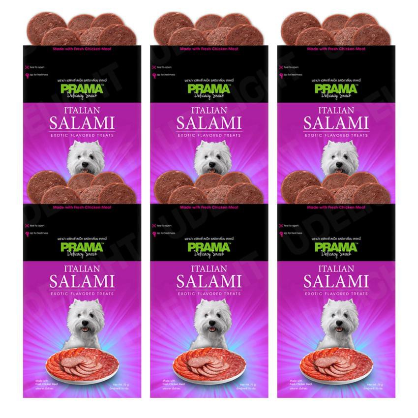 ขนมสุนัข PRAMA Stick รสซาลามี่ 70 กรัม (6 ซอง) PRAMA Dog Treat Italian ...