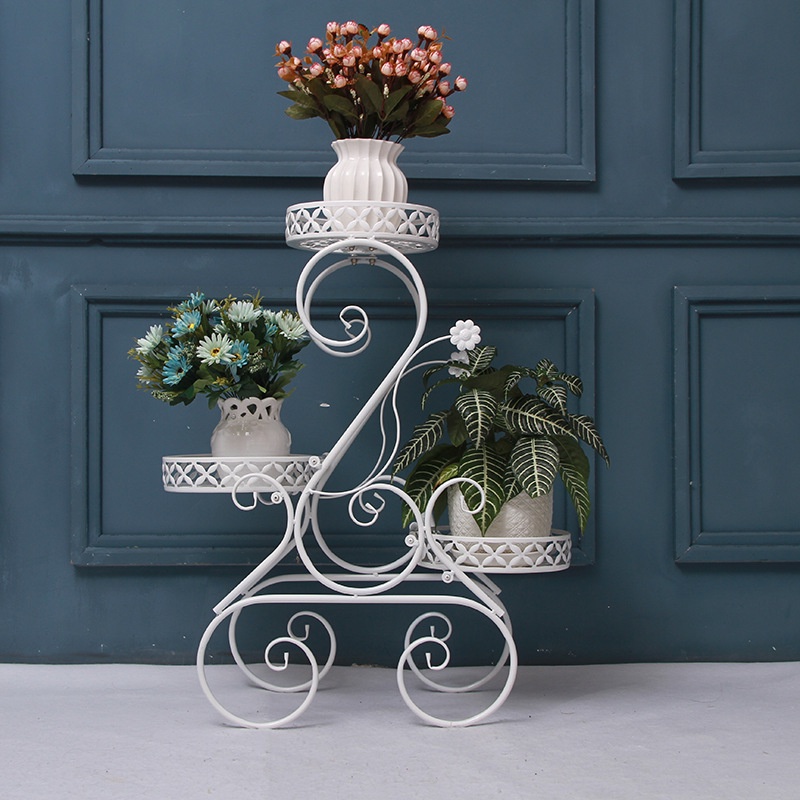Flower pot shelf ชั้นวางกระถางดอกเหล็กแบบ 3 ชั้น,ขนาด28x49x82ซม. ...
