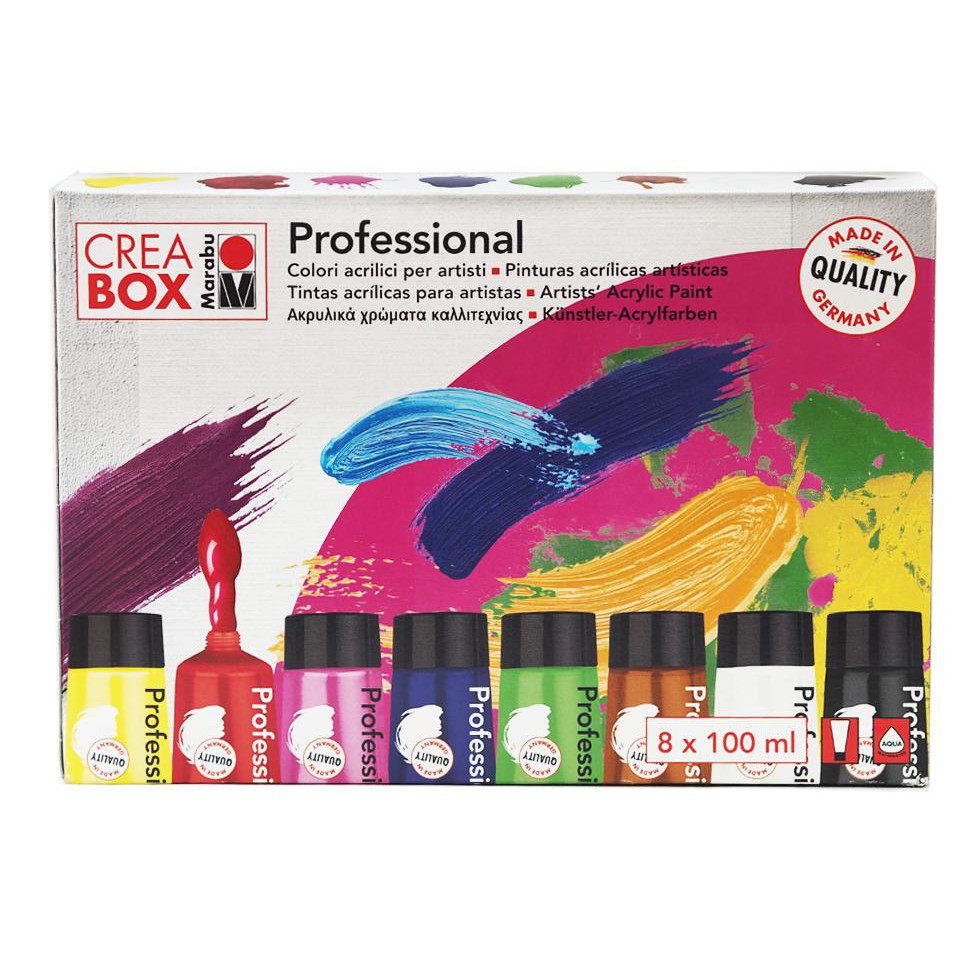 ชุดสีอะคริลิค Marabu Crea Color Professional (8x100 ml.) | Shopee Thailand