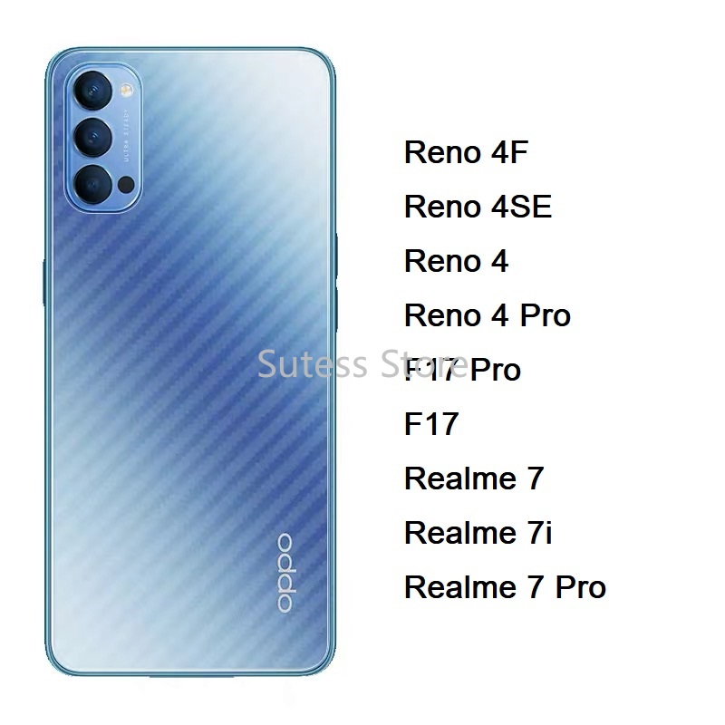 OPPO Reno 4F 4 4SE F17 Pro Realme 7 Pro 7i C17 ฟิล์มคาร์บอนไฟเบอร์ ...