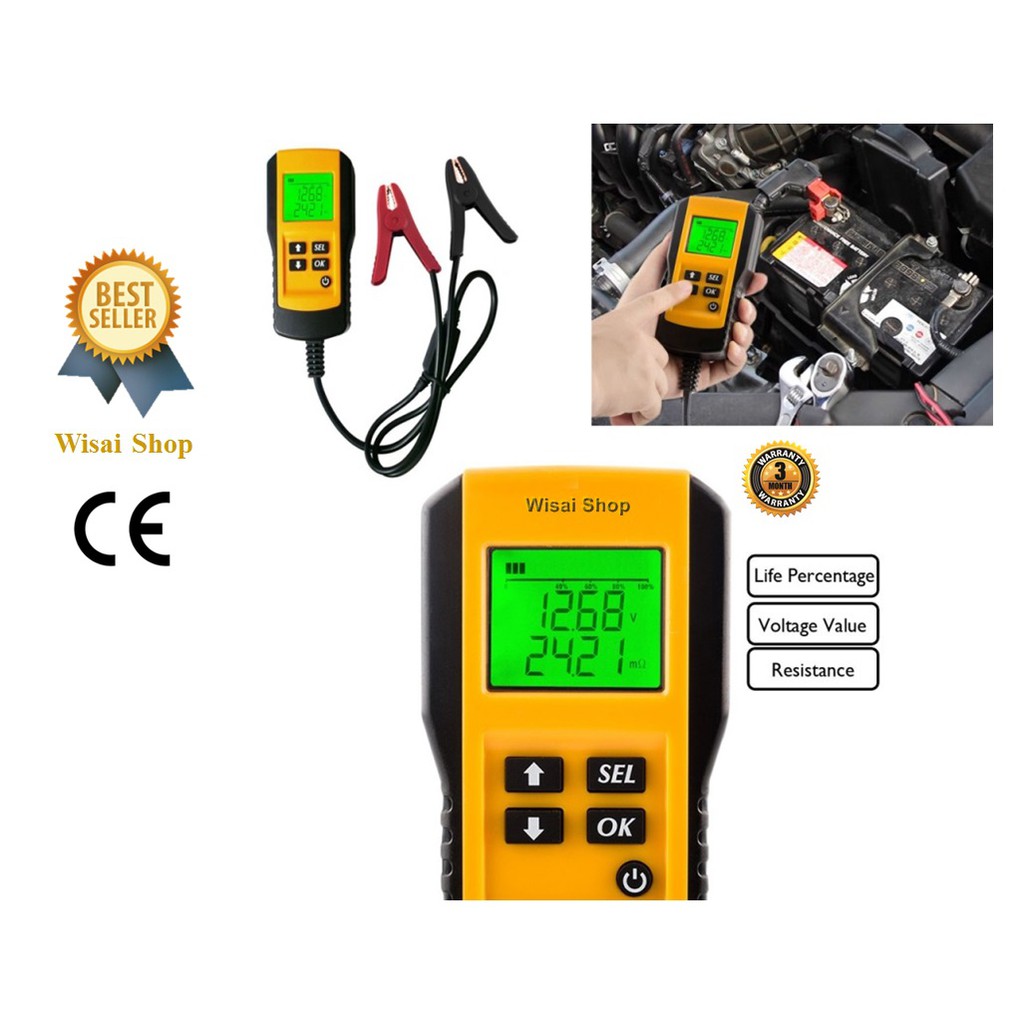 เครื่องมือวิเคราะห์ประสิทธิภาพแบตเตอรี่ 12V Digital Battery Analyzer ...
