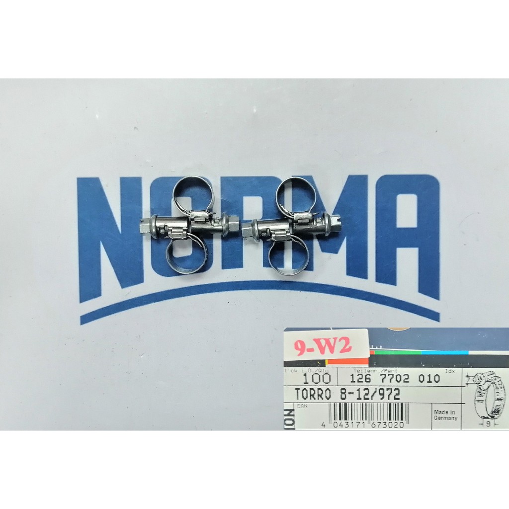 เหล็กรัดท่อสเตนเลส เข็มขัด NORMA W2-9 (8-12)-(130-150) NORMA TORRO W2 ...