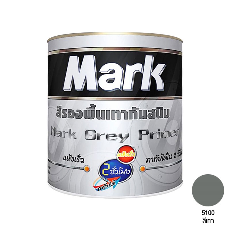 CAPTAIN MARK GREY PRIMER | กัปตัน มาร์ค รองพื้น กันสนิม | สีน้ำมัน ทาไม้ ทาเหล็ก | ขนาด 3.5 ลิตร ...