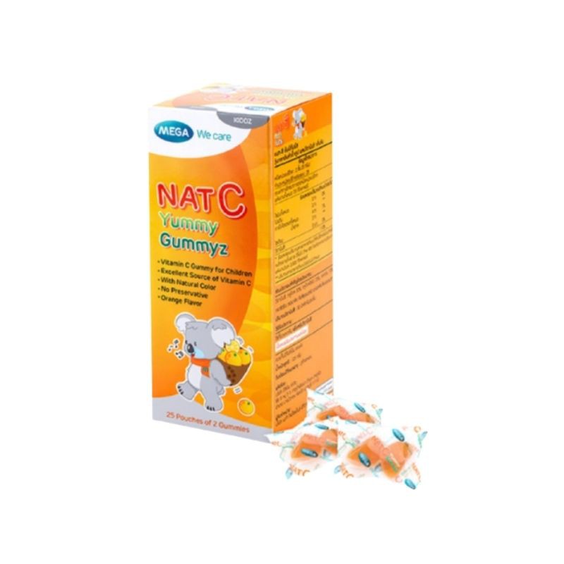 MEGA NAT C YUMMY GUMMY 2'Sx25 EACH เมก้า แนท ซี ยัมมี่ กัมมี่ซ์ 25 ซอง ...