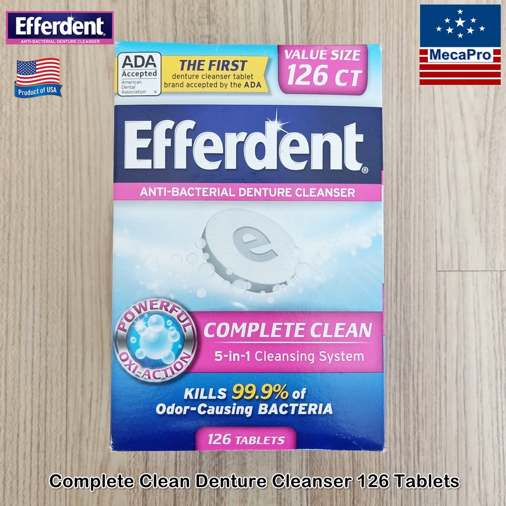 Efferdent® Dental Appliance Cleanser 126 Tablets เม็ดฟู่ทำความสะอาดฟัน ...