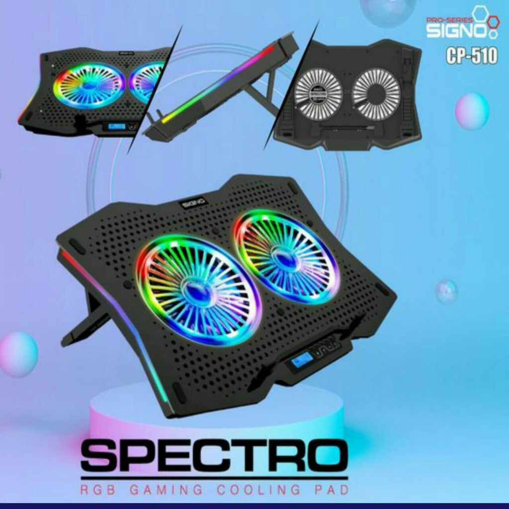 💥🚀ส่งชัวร์ส่งไว🚀SIGNO RGB Gaming Cooling Pad รุ่น SPECTRO CP-510 (Black ...