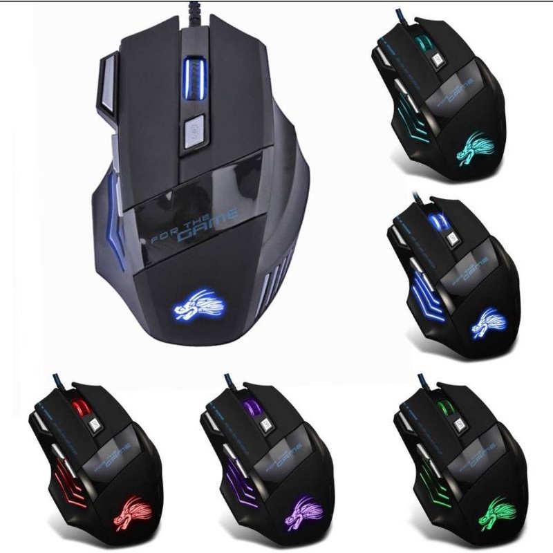 เมาส์เกมมิ่ง5500DPI LED Optical USB Wired Gaming Mouse 7 Buttons Gamer Laptop | Shopee Thailand