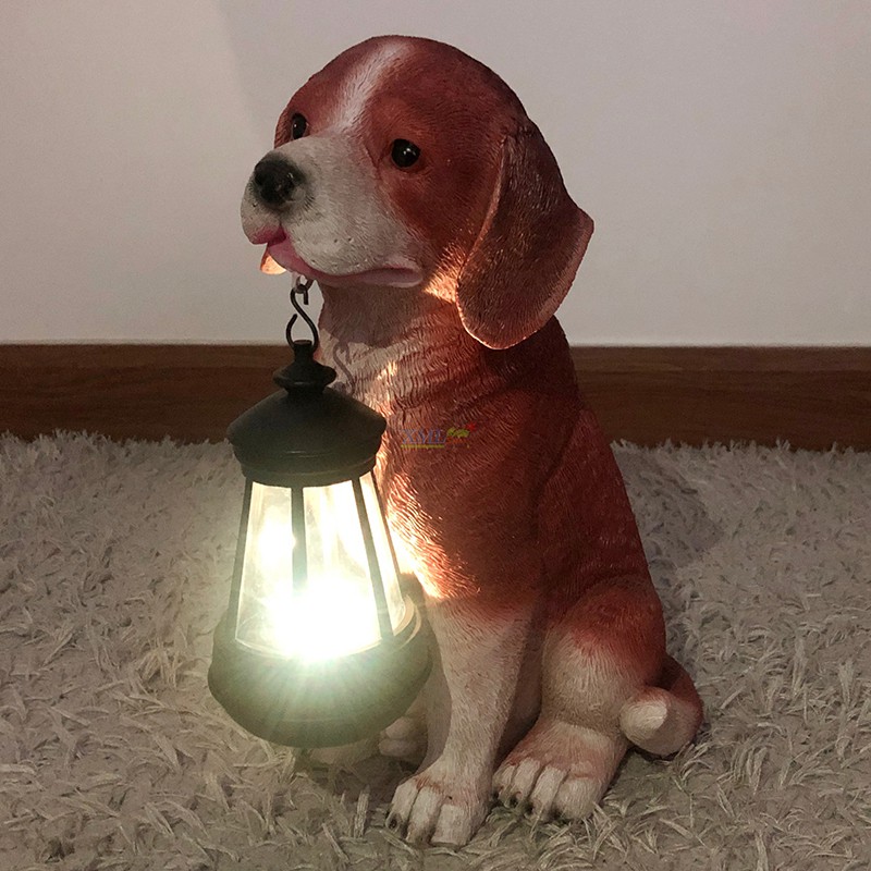 ไฟตุ๊กตาโซล่าเซลล์ ประดับสวน Red Brown Beagle 1 LED (แสง : เหลืองวอม ...