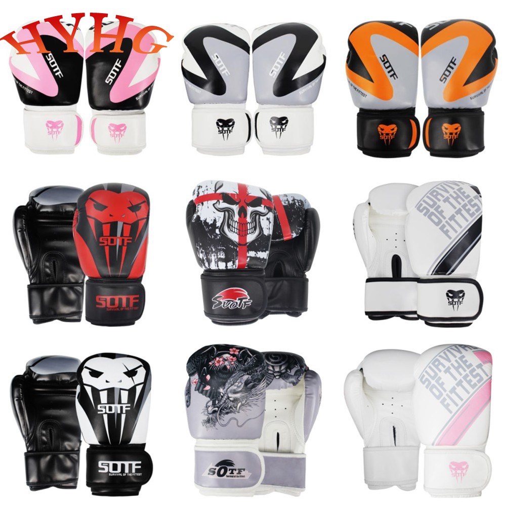 HYHG MMA Fierce fighting Boxing Sports Leather Gloves Tiger Muay Thai ...