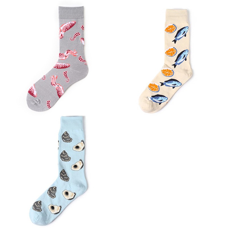 DD-001 ถุงเท้าแฟชั่น เกาหลี ญี่ปุ่น ข้อกลาง ข้อยาว | Shopee Thailand