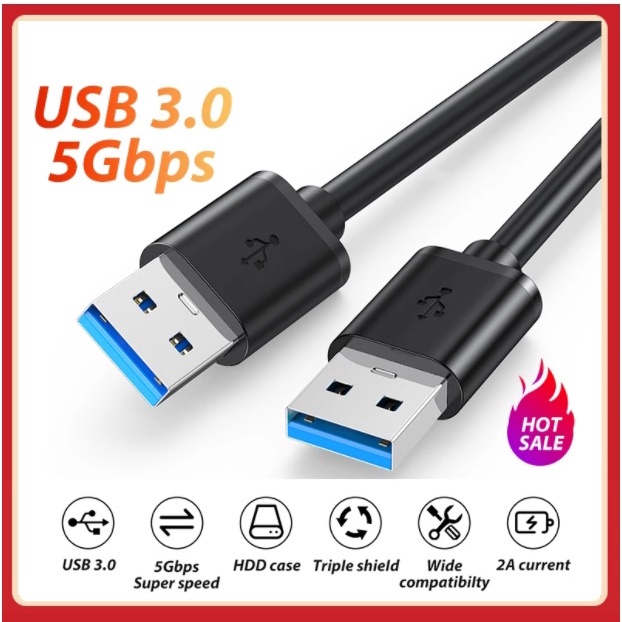 สาย USB 3.0 cable Super Speed USB 3.0 A Male to Male USB Extension ...
