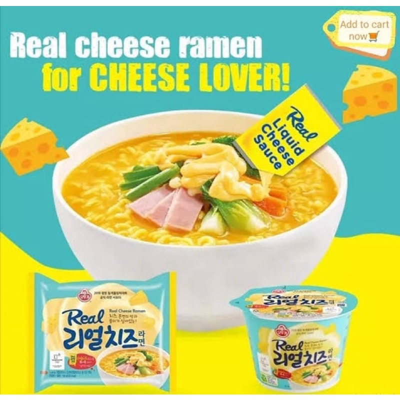 Ottogi Real Cheese Ramen Cup 120g 리얼치즈라면_용기มาม่าเกาหลี รสชีสเข้มข้น ...