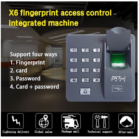 ZkTeco X6 เครื่องสแกนนิ้วและทาบบัตรเปิดประตูด้วยคีย์การ์ดหรือบัตร MiFare Access Control รับ ...