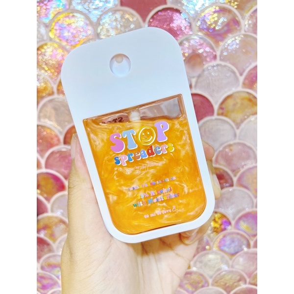 สเปรย์แอลกอฮอล์ 75% พกพา มีกลิ่นน้ำหอม กลิตเตอร์ แบรนด์ Stop Spreaders ...
