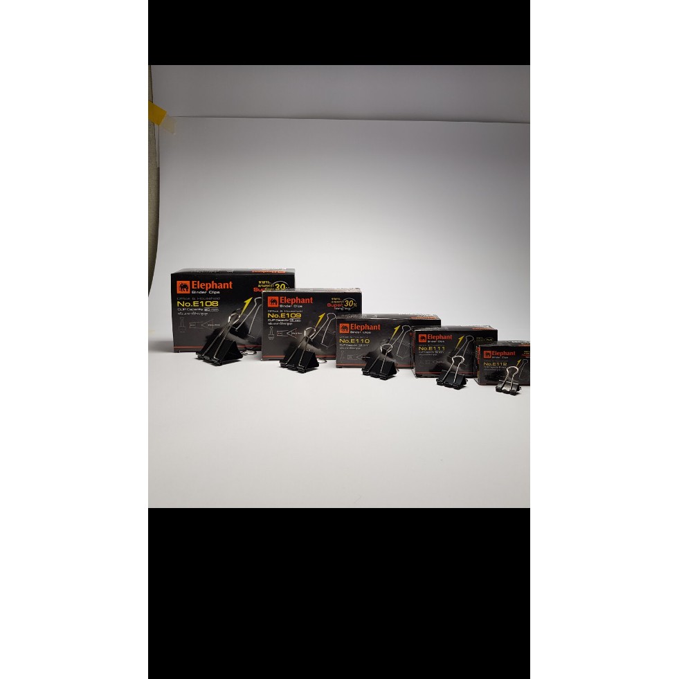 คลิปดำ หนีบกระดาษ ตราช้าง E108 E109 E110 E111 E112 | Shopee Thailand