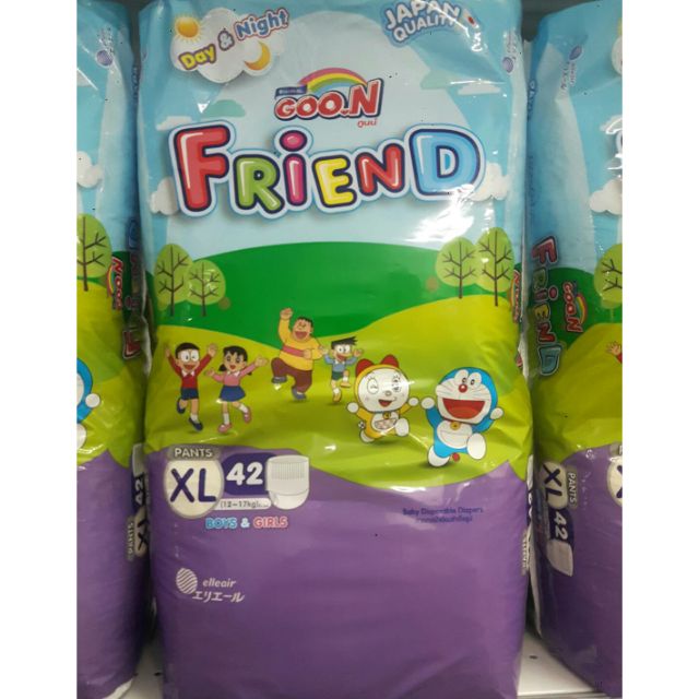 Goon friend กูนน์ เฟรนด์ ผ้าอ้อมเด็ก ไซส์ XL 42 ชิ้น | Shopee Thailand