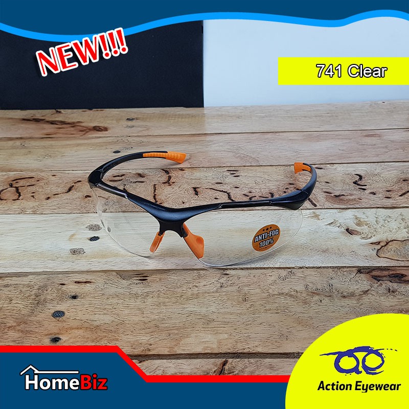 Action Eyewear รุ่น 741 Clear แว่นใส,แว่นตานิรภัย กันUV, ใส่เที่ยกันลม ...