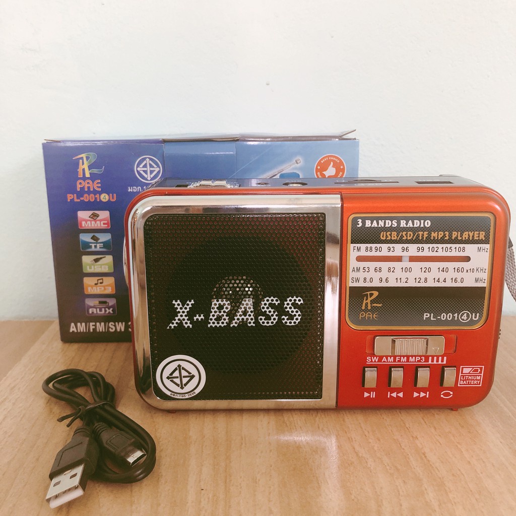 PAE วิทยุ AM/FM PAE-0014U รุ่น PL-0014U วิทยุขนาดพกพา วิทยุ MP3/USB/SD ...