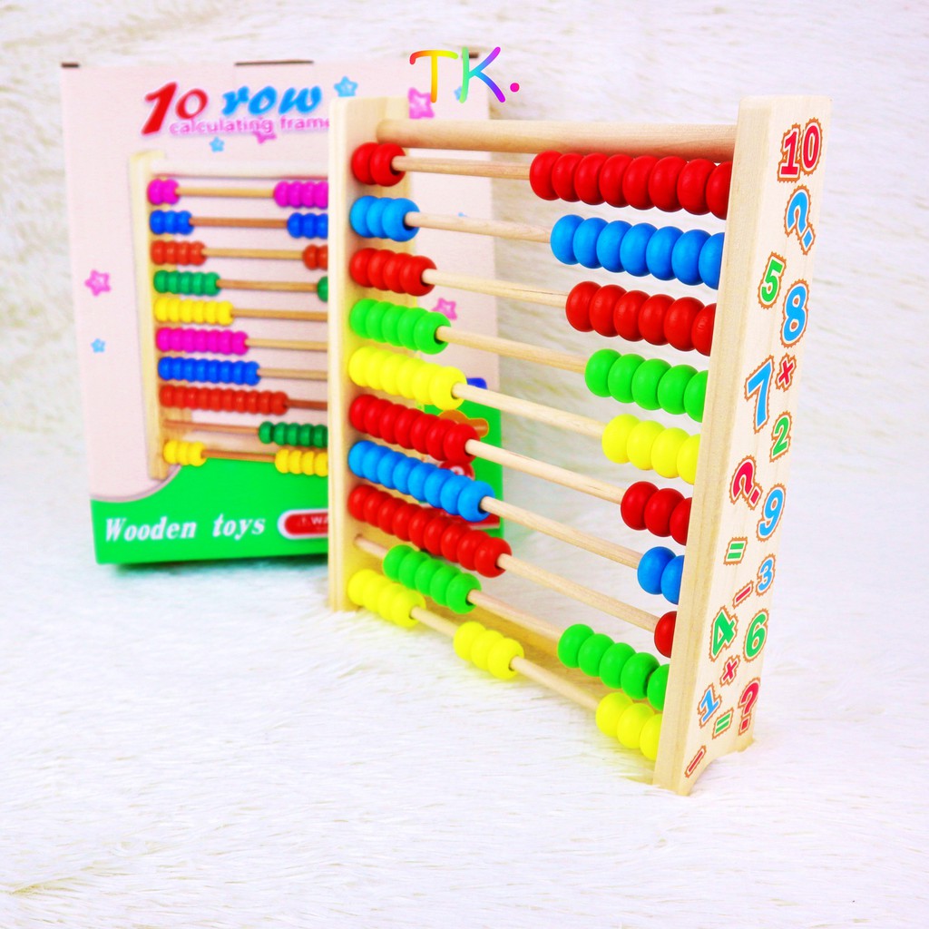ของเล่นกิจกรรม ลูกคิดไม้ 10แถว10 Row calculating frames Wooden toys ...