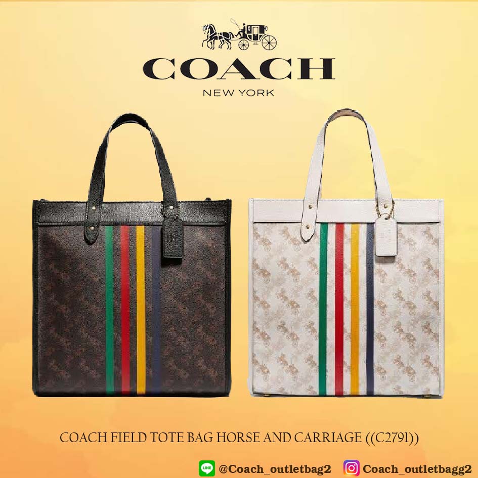 COACH FIELD TOTE BAG HORSE AND CARRIAGE ((C2791)) | Shopee Thailand