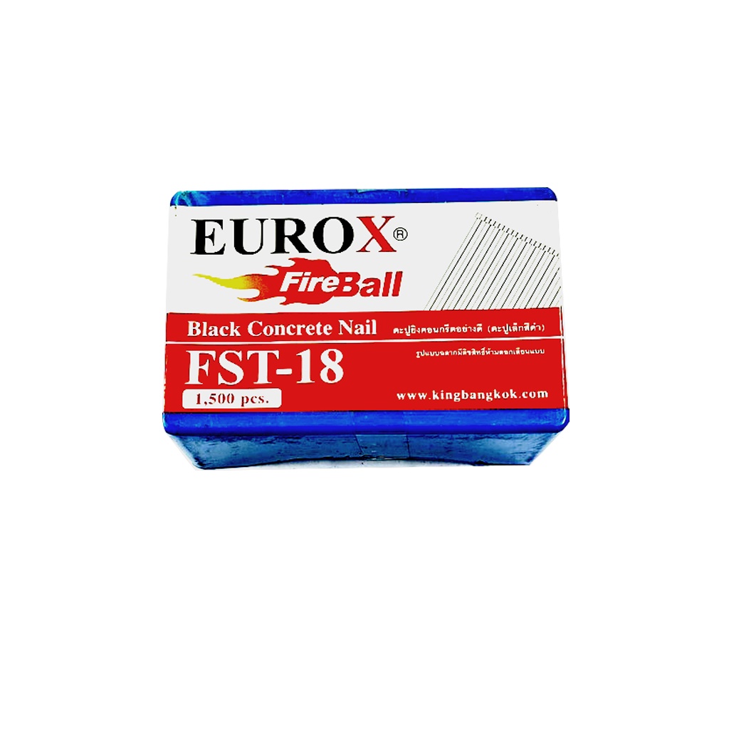 EUROX FST15-FST50 ตะปูยิงคอนกรีต ลูกแม็ก ปืนลม ชนิด ขาเดี่ยว(ลูกสีดำ) (บรรจุ1500 นัด/กล่อง)พร้อม ...