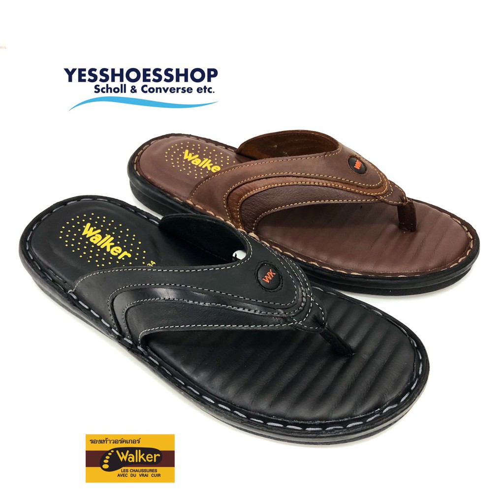 !ต้องเผื่อไซร์! Walker รุ่น DK234 แตะหนีบหนังแท้ สินค้าลิขสิทธ์ | Shopee Thailand
