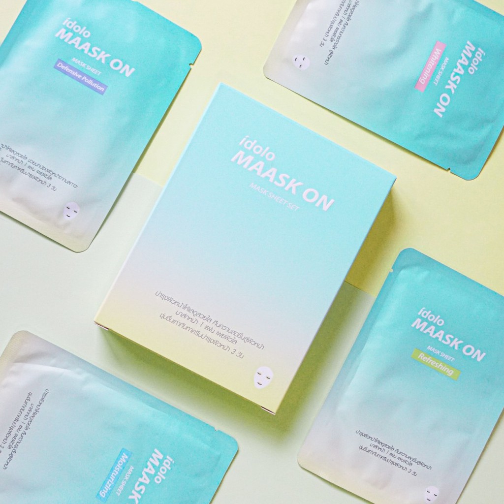 Mistine Idolo MAASK On Mask Sheet Set (20 g. x 4 pieces) เซ็ตมาสก์ ...