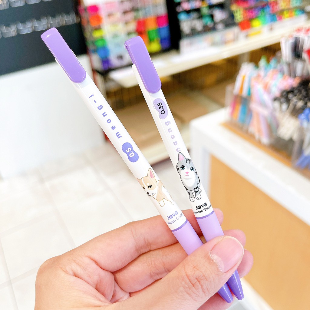 Java รุ่น Naong 0.38 mm. / รุ่น Meong-i 0.5 mm. ปากกาลูกลื่นสี | Shopee ...