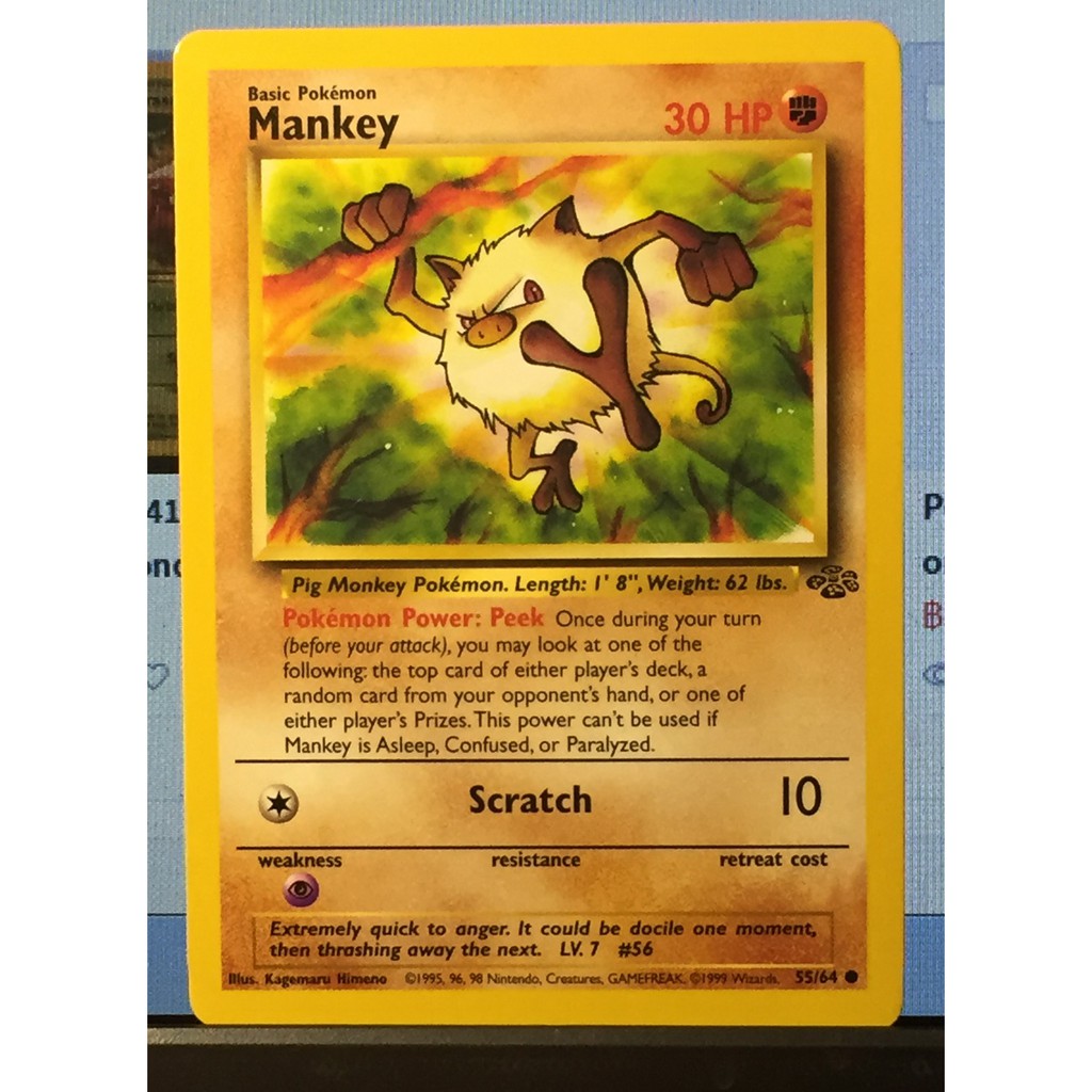 Pokemon MANKEY / FEROSINGE 55/64 Jungle | Shopee Thailand