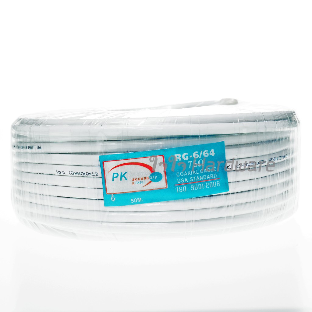 สายคอนโด สายเคเบิล สายอากาศทีวี 50 เมตร RG-6U แจ็คตัวผู้ข้างเดียว ...