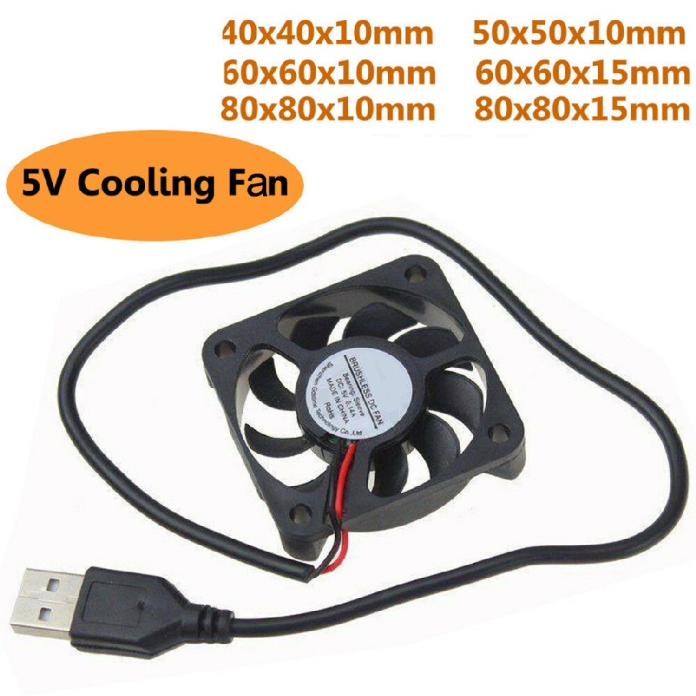 DC 5V USB Brushless Sleeve Bearing Fen Computer PC Silent Cooler ...