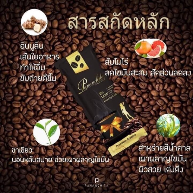 กาแฟลดน้ำหนัก pananchita coffee | Shopee Thailand