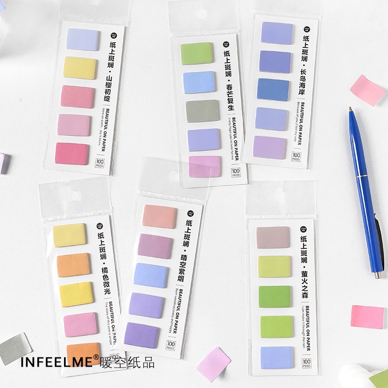 Infeel Me กระดาษโน๊ตกาวแบบแท่ง Bar Sticky Note 6 โทนสี พาสเทล น่ารัก โพ ...